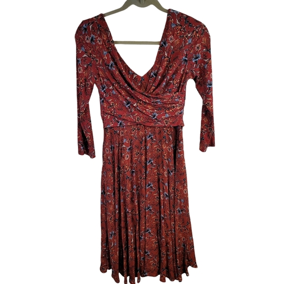 Peruvian Connection | Dresses | Peruvian Connection Orange Floral Midi ...